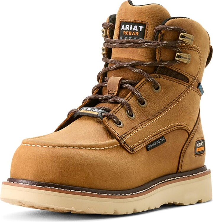 Ariat Women's Rebar Wedge Moc Toe Waterproof Composite Toe Work Boot ...