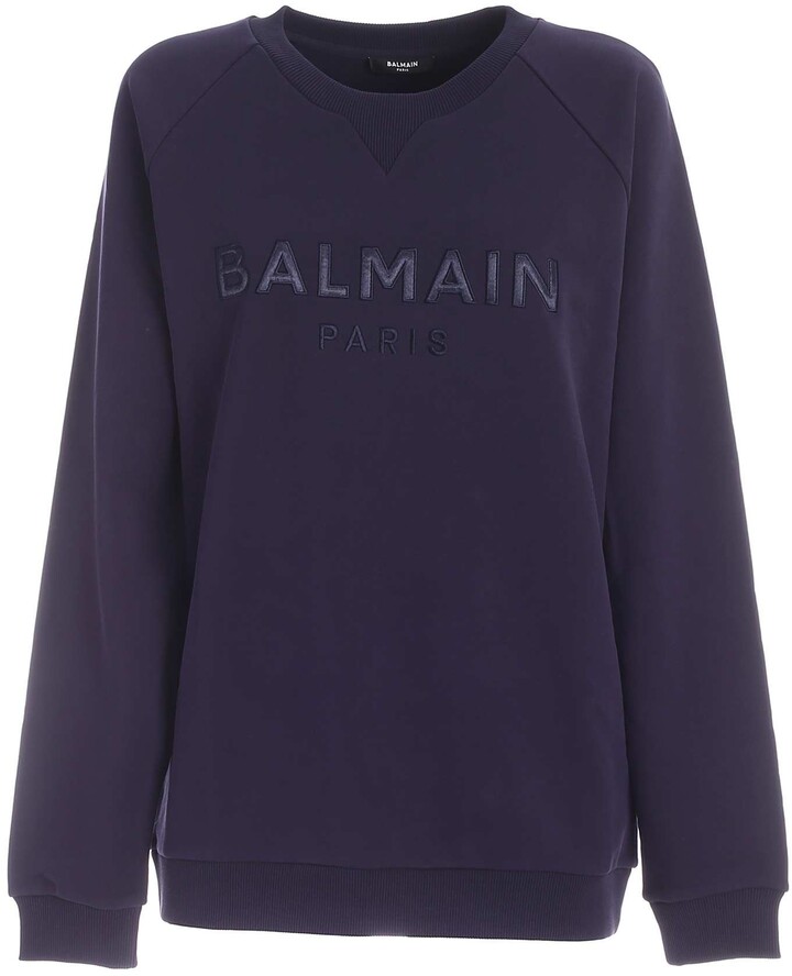 Balmain Logo Embroidered Sweatshirt - ShopStyle