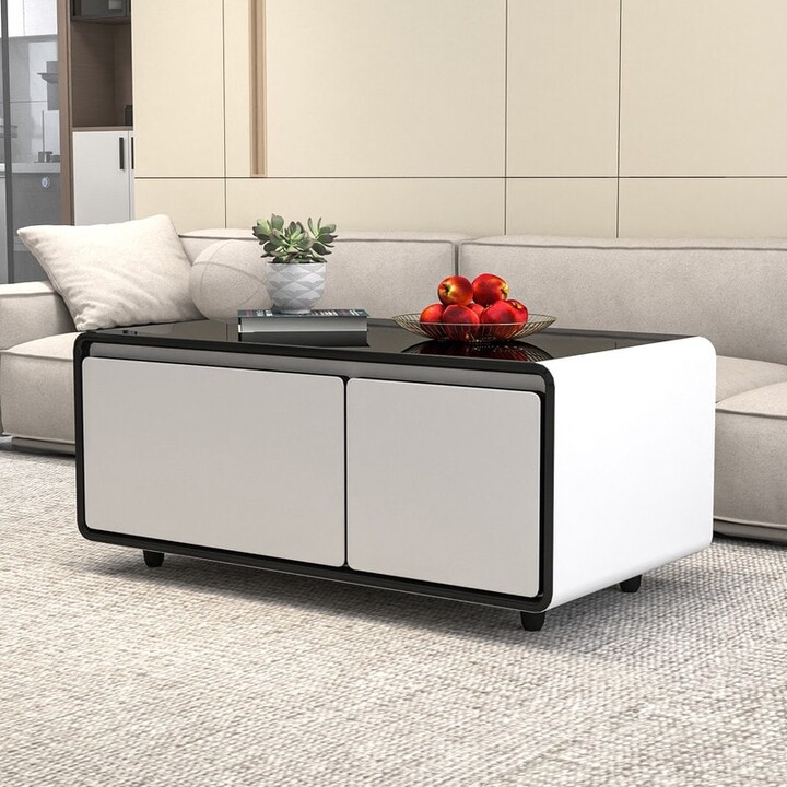 TiramisuBest Modern Smart Coffee Table with Built in Fridge,Mechanical ...