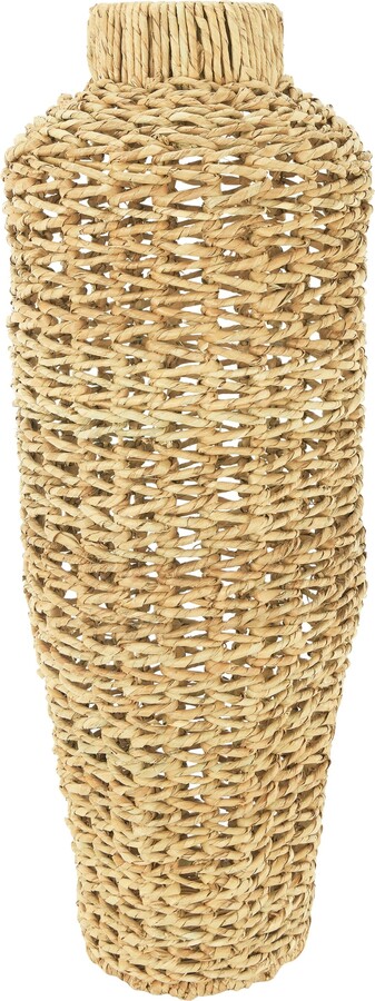 Storied Home 30"H Handwoven Water Hyacinth & Rattan Floor Vase - ShopStyle