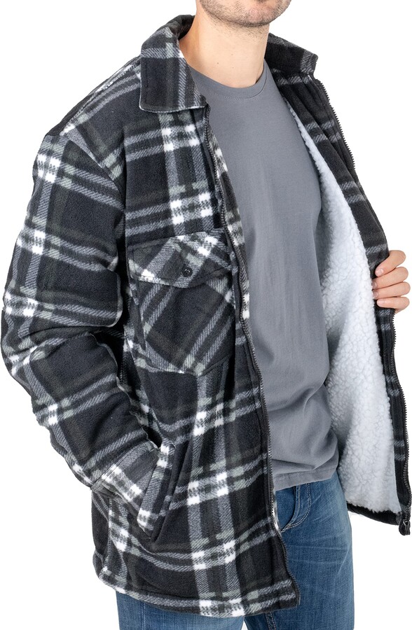 Hazy Blue Mens Fleece Lined Jacket - Lumberjack Shirt & Work Shirt ...