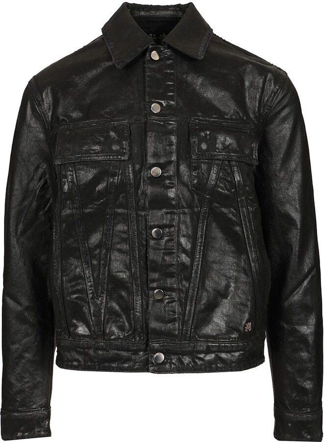 Amiri Black Waxed Denim Jacket - ShopStyle
