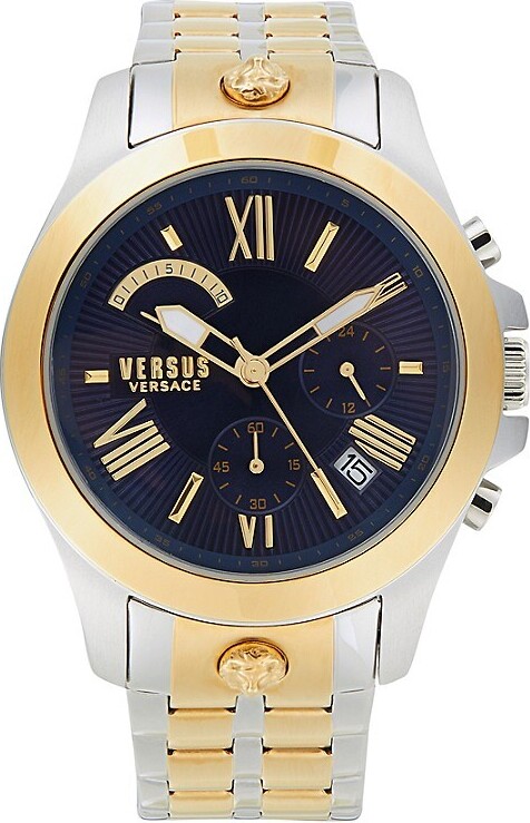 Versus Versace 44MM Two-Tone Stainless Steel Chronograph Bracelet Watch - ShopStyle