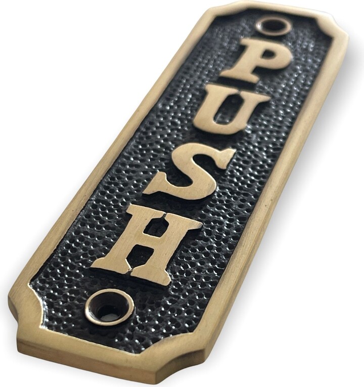 Etsy Victorian Style Antique "Push" Door Sign Brass, Modern Cabinet ...