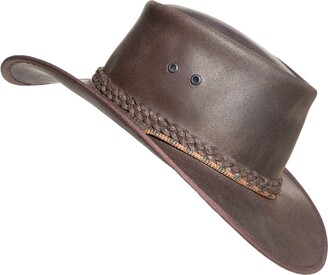 Leather Hats BUSHMAN Leather Hat with Band Leather Bush Hat Hand ...