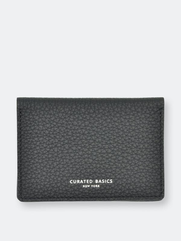 Curated Basics Soft Pebble Grain Bi-fold - Black - ShopStyle Wallets