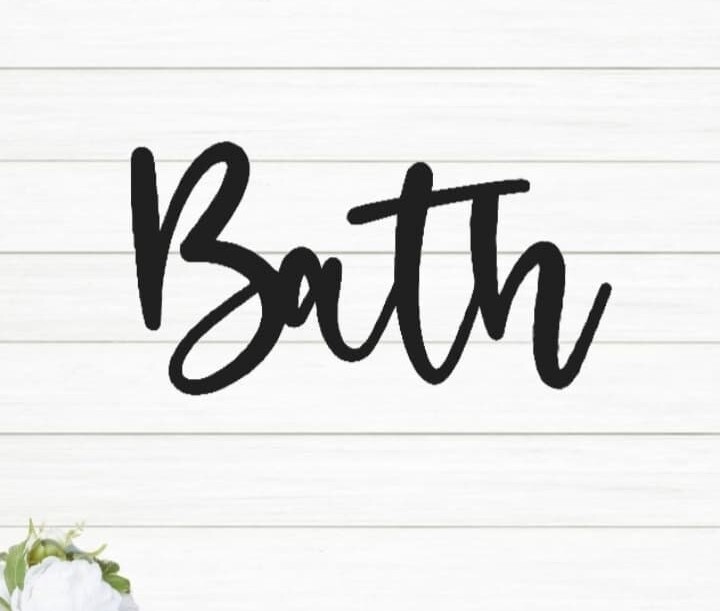 Etsy Bath Sign | Cursive Bathroom Metal Word Font Farmhouse |Farmhouse ...