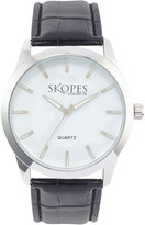 Men's Watch White Face Black Leather Strap | Shop the world’s largest ...