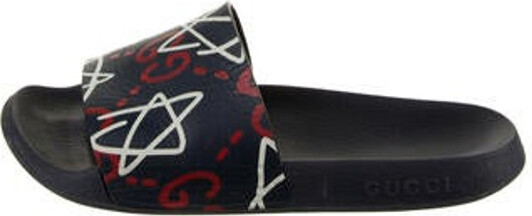 Gucci Ghost Leather Slides - ShopStyle