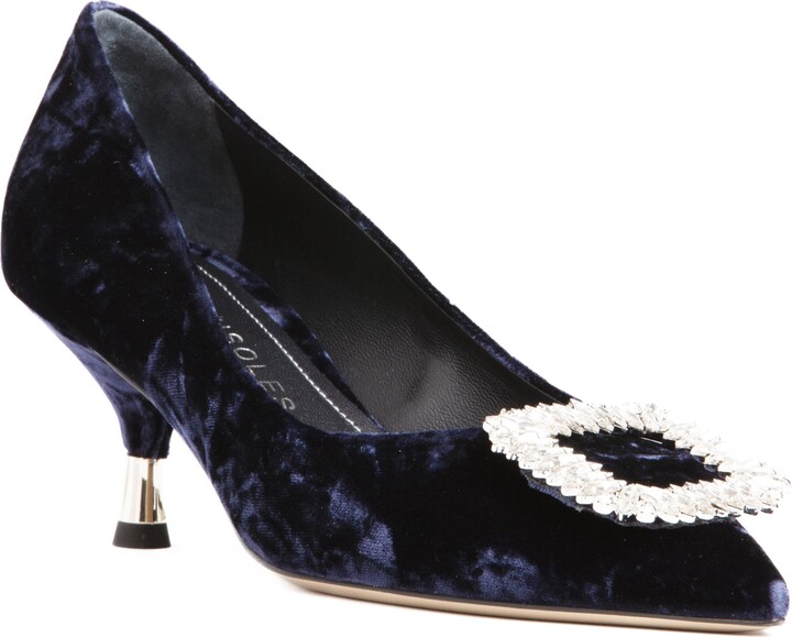 Beautiisoles by Robyn Shreiber Made in Italy Gail Navy Dressy Velvet ...