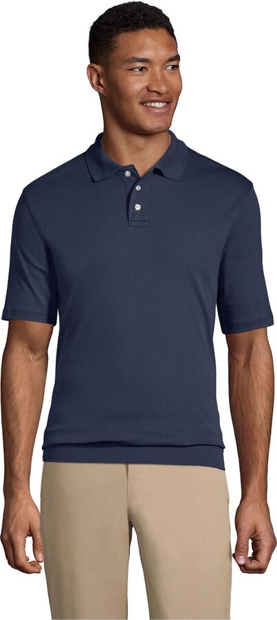 Lands' End Men's School Uniform Short Sleeve Banded Bottom Polo Shirt ...