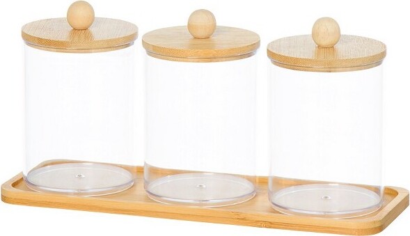 The Lakeside Collection Set of 3 Bamboo Canisters in Tray - ShopStyle ...