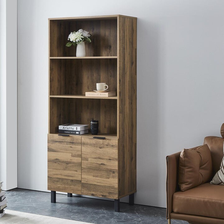 Home Source Newton 2 Door Modern Bookcase Storage Unit - ShopStyle
