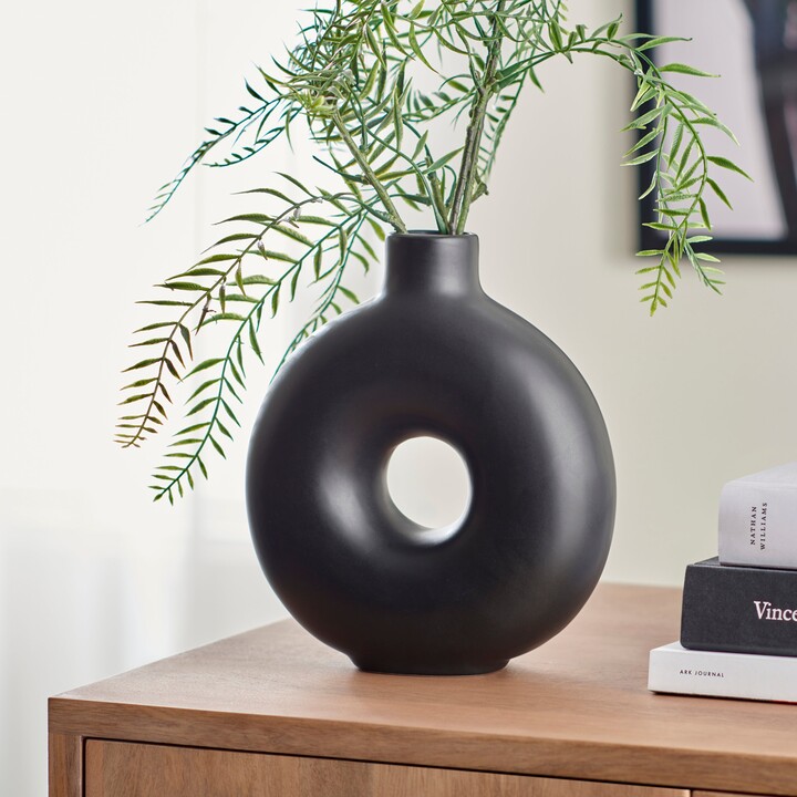 Dunelm Donut Vase Black - ShopStyle