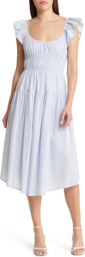 Sophie Rue Louise Flutter Sleeve Fit & Flare Dress - ShopStyle