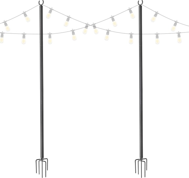 Yescom 10 Ft String Light Pole Outdoor Metal Pole Aluminum Patio ...