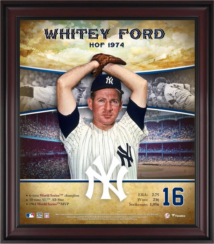 Fanatics Authentic Whitey Ford New York Yankees Framed 15" x 17" Hall ...