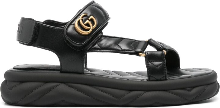 Gucci Double G leather sandals - ShopStyle