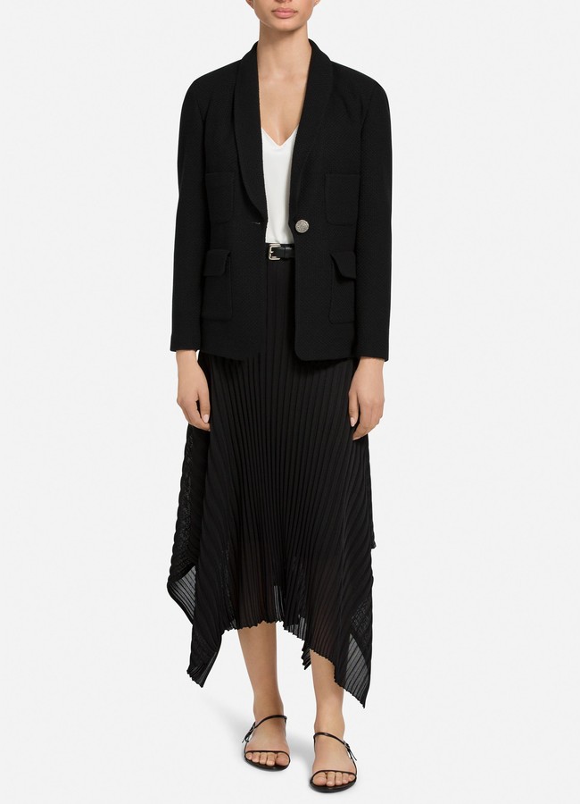 St. John Micro Float Stitch Knit Shawl Collar Jacket - ShopStyle