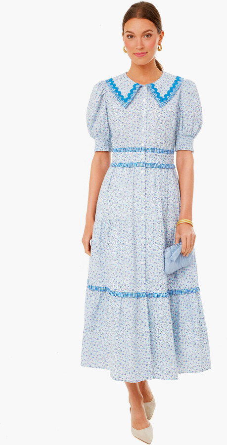 Hyacinth House Blue Floral Ric Rac Linger Dress - ShopStyle