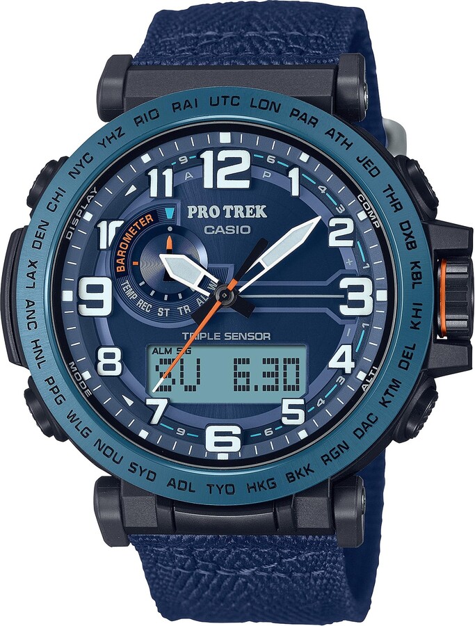 Casio PRG601YB Series | Pro Trek | Blue | 100M WR | 1/100 SEC Stop ...