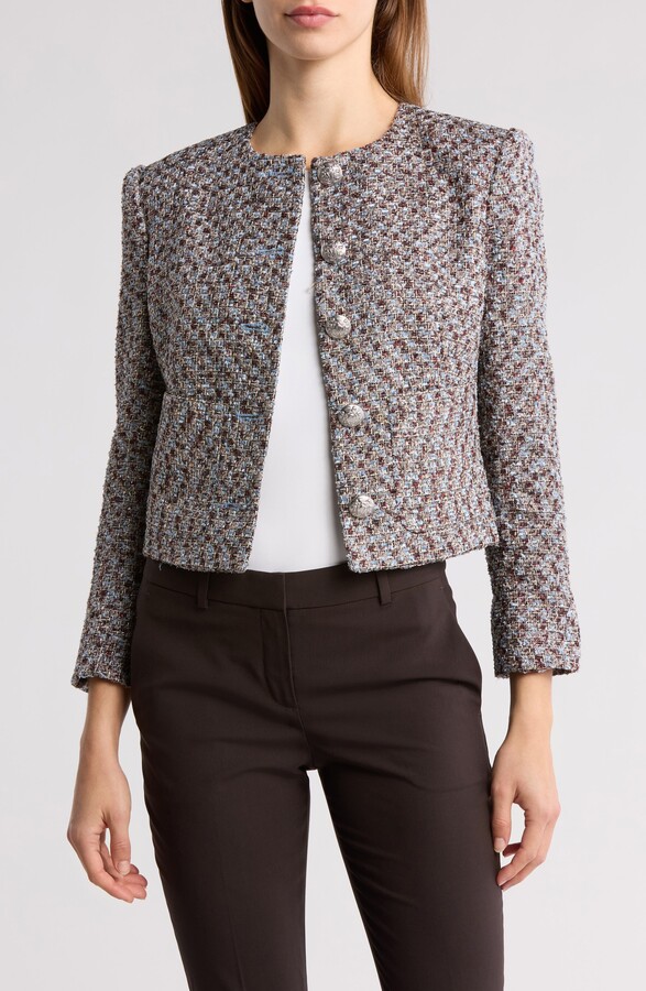 Veronica Beard Nathan Shimmer Tweed Jacket - ShopStyle