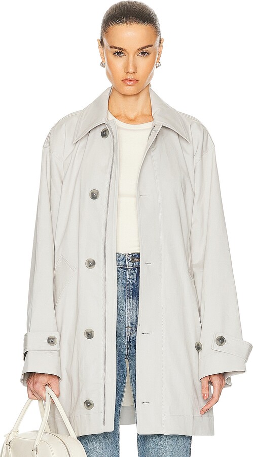 GRLFRND Oversized Car Coat in Light Grey - ShopStyle