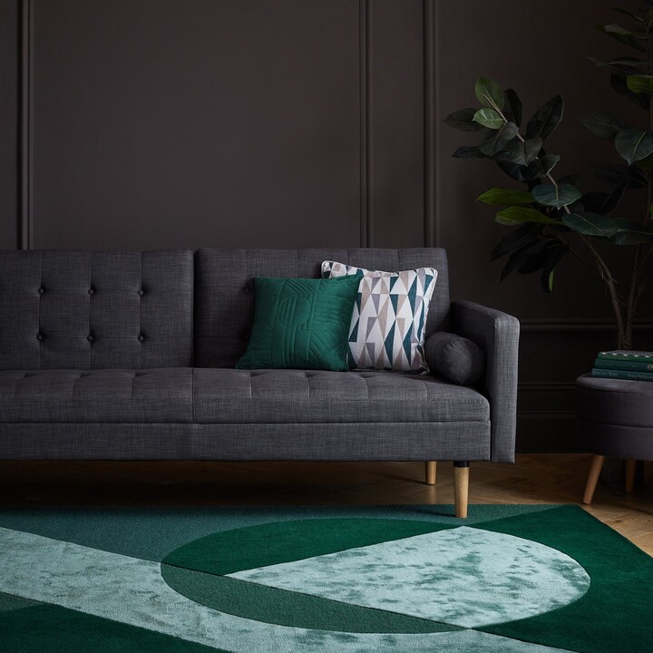 Dunelm Exclusive Taro Wool Mix Rug Green and Grey - ShopStyle