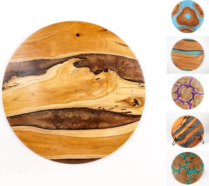 Etsy Resin Coffee Table, Round Wood Coffee Table, Circular Epoxy Live ...