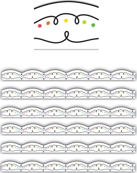 Teacher Created Resources® Squiggles and Colorful Dots Die-Cut Border Trim, 35 Feet Per Pack, 6 ...