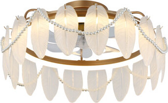 Mercer41 Shionna 20" Posh Glam Flush Mount Reversible LED Ceiling Fan ...