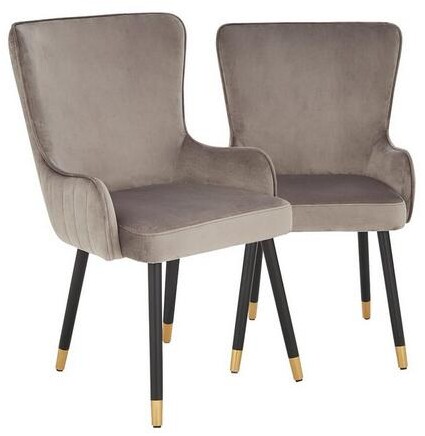 Pair of Cooper Velvet Dining Chairs - Grey - ShopStyle