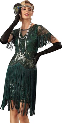 PrettyGuide Women's 1920s Dress Great Gatsby Costume Long Fringe ...