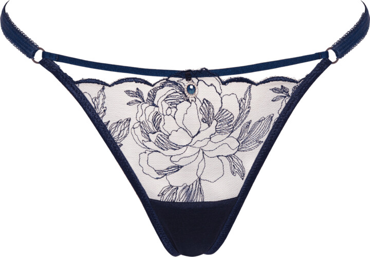 Bonbon Lingerie Women's Blue Coco Heart G-String - ShopStyle Thongs