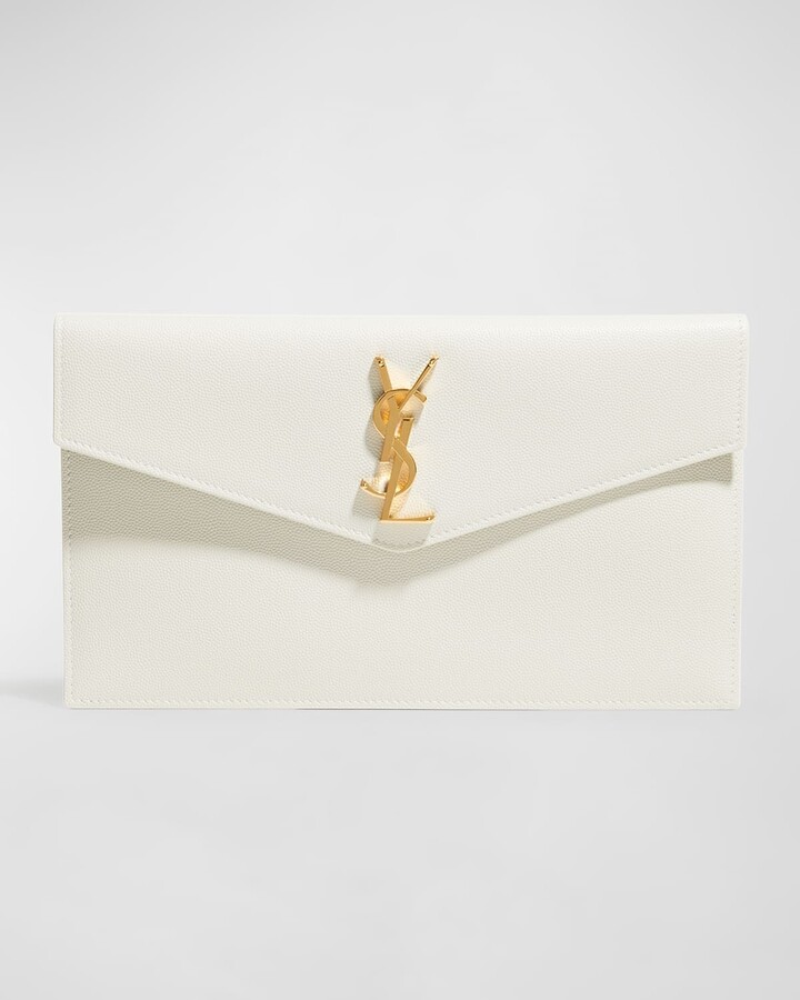 Saint Laurent Uptown Medium Monogram Grain de Poudre Pouch Bag - ShopStyle Clutches