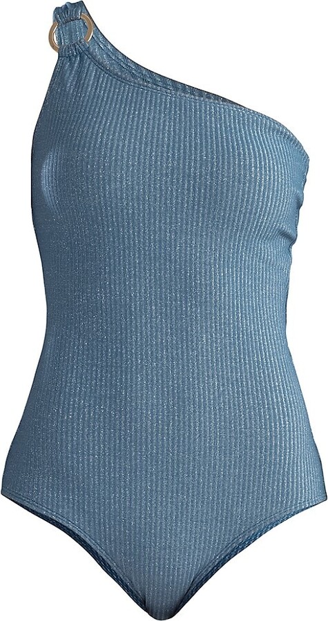 Shoshanna Asymmetric O-Ring One-Piece Swimsuit - ShopStyle