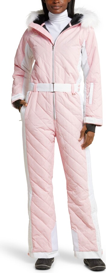TIPSY ELVES Powder Pink Faux Fur Trim Waterproof Snowsuit - ShopStyle Coats