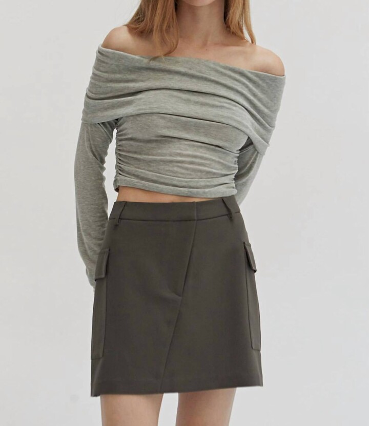 CRESCENT Nadia Mini Cargo Skirt In Grey - ShopStyle