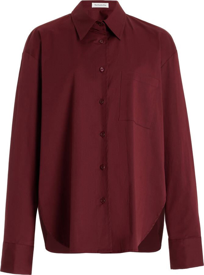 The Frankie Shop Lui Oversized Cotton Poplin Shirt - ShopStyle Tops