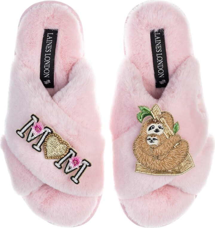 Laines London Classic Laines Mother's Day Slippers With Sloth Baby ...