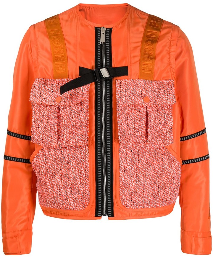 Heron Preston Orange Utility Tweed Jacket - ShopStyle