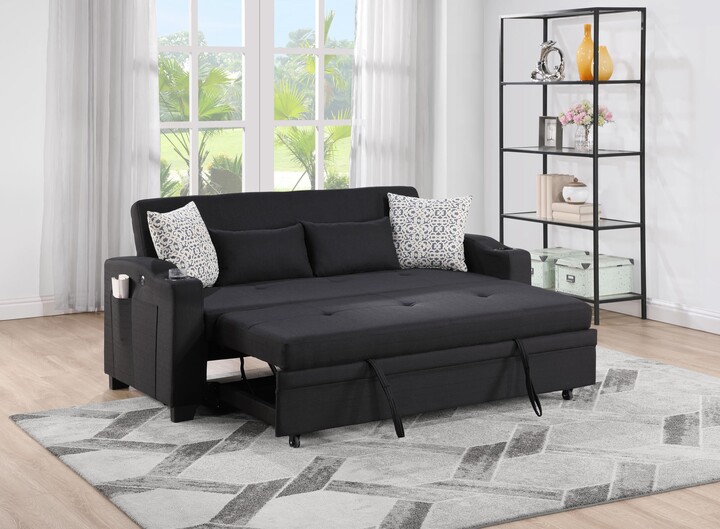 ERYE Queen Size Sleeper Sofa Bed Modern 3 in 1 Functional Convertible ...