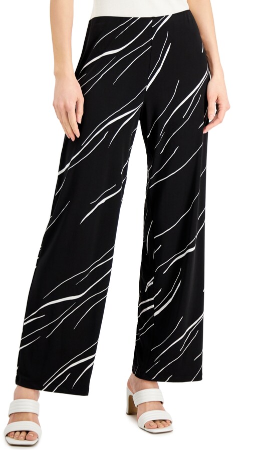 Alfani Women's Printed Wide-Leg Pants, Created for Macy's - ShopStyle