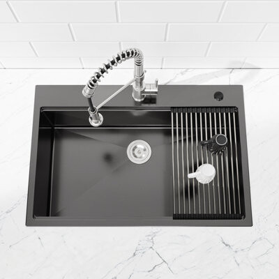 HomeViewto Stainless Steel Kitchen Sink, 30?X22? Single Bowl, Overmount ...