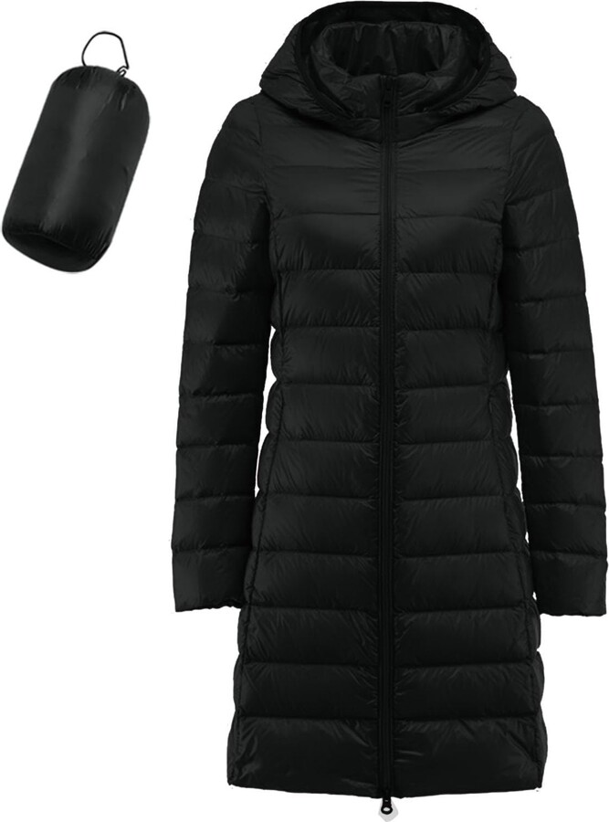DGHM Ladies Lightweight Puffer Jacket Long Packable Down Jacket Women ...