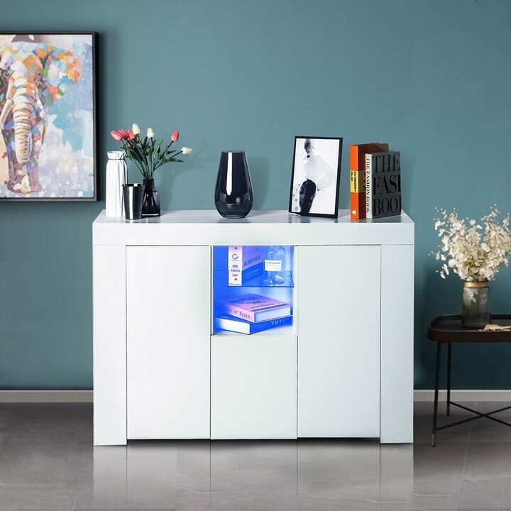 LivEditor Modern Kitchen Sideboard, Bar Cabinet Storage with Drawers ...