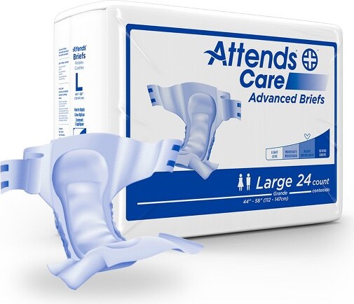 Attends Care Advanced Adult Incontinence Brief L Heavy Absorbency ...