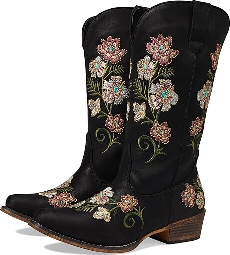 Roper Riley Floral (Black) Cowboy Boots - ShopStyle