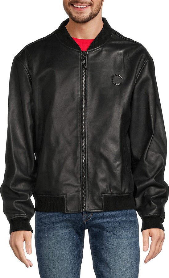 Cavalli Roberto Men's Leather Bomber Jacket - ShopStyle