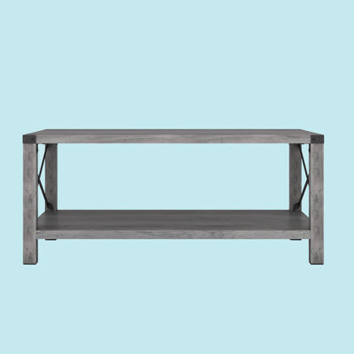 Gracie Oaks 2-Tier Modern Rectangle Wood Coffee Table With Bottom Shelf ...